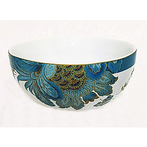 222 Fifth Eliza Teal Paisley Cereal Bowls, Set of 4