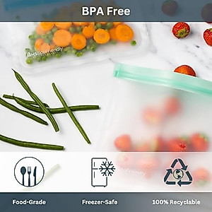 MHSEcoFriendly Meal Prep Storage Kit - 15 Reusable Freezer Bags, Baggy Rack, & 20 Strong Freezer Labels | BPA-Free, Leakproof, & Multipurpose Food Storage
