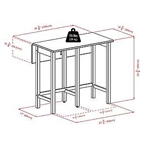 Winsome Lynnwood Collection 3 Piece Drop Leaf Table with 2 Counter V-Back Stools, Brown
