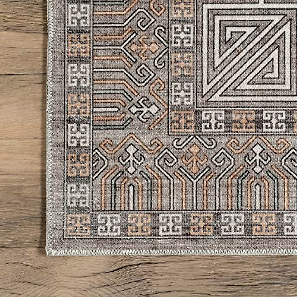 nuLOOM Tama Circle Medallion Machine Washable Area Rug, 9' x 12', Brown