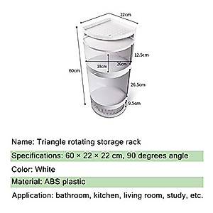 bretoes Multifunction Bathroom Kitchen Corner Locker Cosmetic Storage Rack Cabinet Storage Shelf Rotating Triangle Shelf