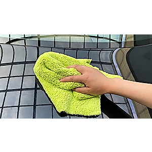 GLOSSONLY Edgeless Plush Microfiber Towels for Cars, Professional Car Drying Towels, Car Detailing Microfiber Cleaning Cloths 6 Pack - Lint-Free, Scratch-Free, Highly Absorbent 500GSM 16in x 16in