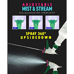 EZPRO USA 24 oz Empty Spray Bottle Plastic, Commercial Household Water Sprayer Cleaning Solutions, No Leak and Clog, Bleach/Vinegar/BBQ/Rubbing Alcohol Safe, Squirt Bottles Measurements, Red, 3 Pack