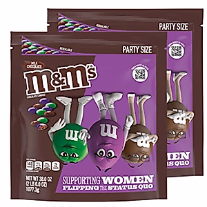 M&M's Limited Edition Milk Chocolate Candy featuring Purple Candy, Party Size 38 oz Bulk Resealable Bag Pack of 2