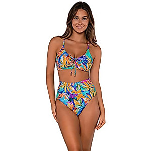 Sunsets Hannah Foldover High Waist Women's Swimsuit Bikini Bottom, Alegria, 16