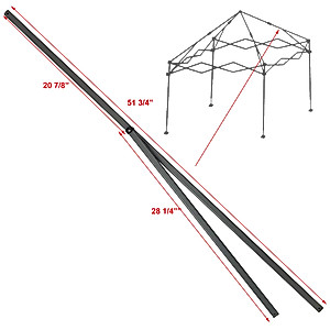 for Quest 12 x 12 Straight Leg Instant Canopy 2 Peak Truss Bar Replacement Parts