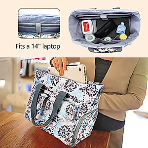 Teamoy Breast Pump Bag with Cooler Bag, Breast Pump Storage Tote with Laptop Sleeve (Up to 14") for Working Moms, Compatible with Spectra S1,S2, Medela, Dandelion(Bag ONLY)