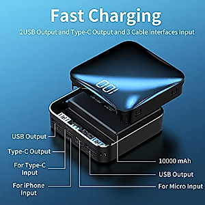 T-CORE Power Bank The Smallest and Lightest 10000mAh External Battery Ultra-Compact High-Speed Charging Technology Portable Charger for iPhone, Samsung Galaxy and More