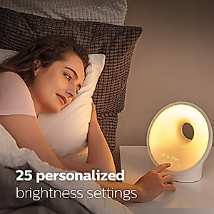 Philips SmartSleep Sleep and Wake-Up Light, Simulated Sunrise and Sunset, Multiple Lights and Sounds, RelaxBreathe to Sleep, HF3650/60