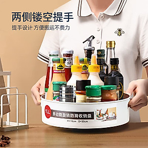 多功能可旋转调料架加厚调料盒调料瓶佐料瓶托盘收纳架厨房置物架Oak kitchen rotating rack multifunctional rotatable seasoning rack thickened seasoning box seasoning bottle seasoning bottle tray storage rack kitchen rack 30cm diameter