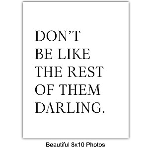 Light Blue Designer Wall Decor - Uplifting Motivational Inspirational Quotes Wall Art for Women - Glam Decorations - High Fashion Design Poster Print Set - Glamour Wall Art - Couture Luxury Gifts