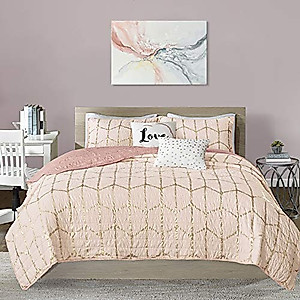 Pink Abstract Wall Art Large Canvas Paintings Blush and Grey Water Flow Marble Shapes Trendy Picture Modern Framed Artwork for Bedroom Living Dining Room Kitchen Office Wall Decor 36"x24"