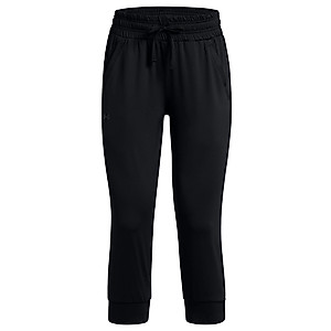 Under Armour Women's HeatGear Armour Capri, Black (001)/Jet Gray, Medium