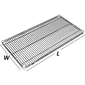 Nexel Additional Wire Shelf for Wire Shelving Units, 600-800 lb Capacity, 18"W x 48"L, Chrome Finish