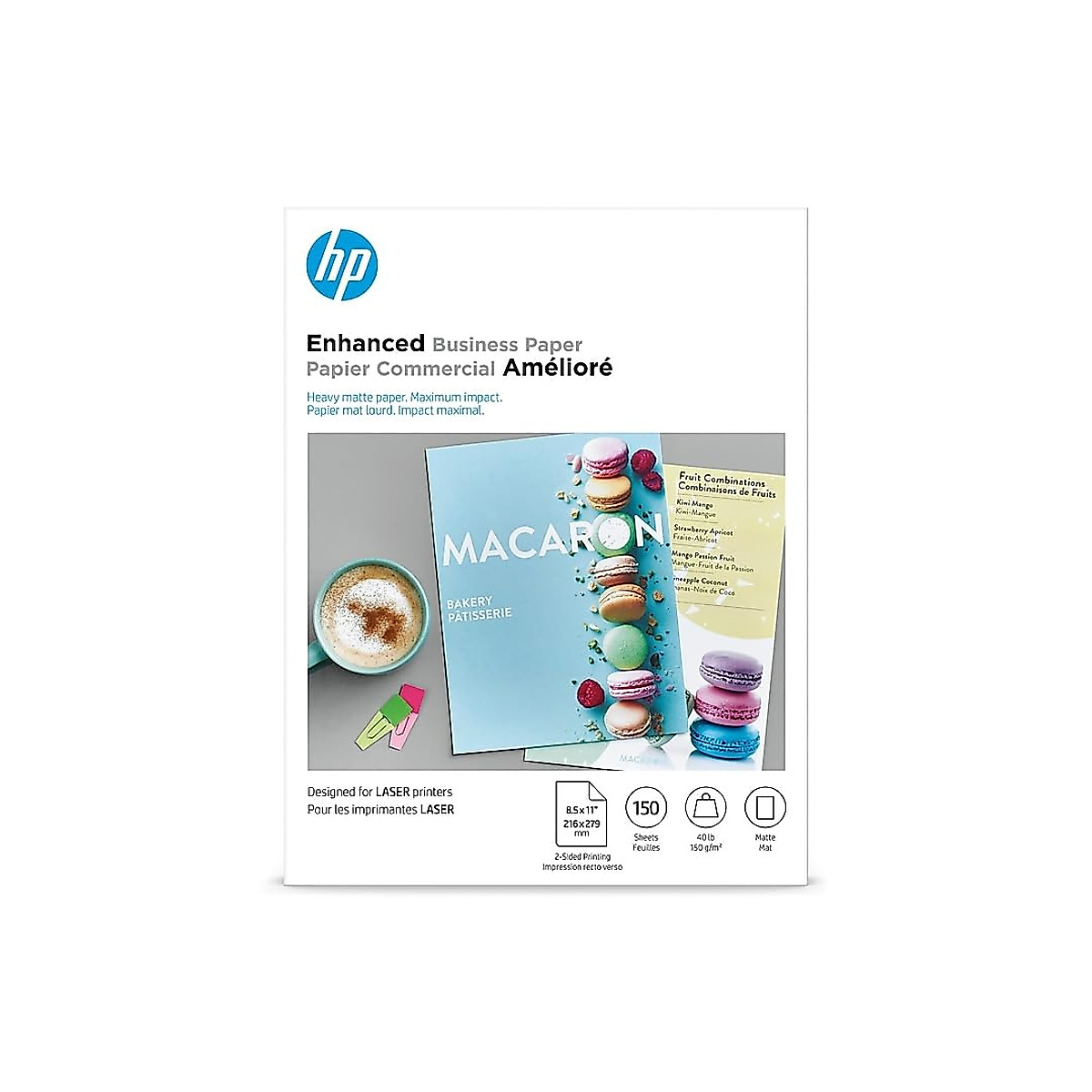 HP Q6543A Color Laser Brochure Paper, 98 Brightness, 40lb, 8-1/2 x 11, White, 150 Shts/Pk