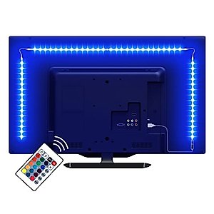 LE LED Strip Lights for TV,6.56Ft RGB Color Changing TV Backlights with Remote, Christmas Gifts for Men & Women, USB Powered Bias Lighting for 32-65 Inch TV, PC, Mirror, Home, Wall Decorations