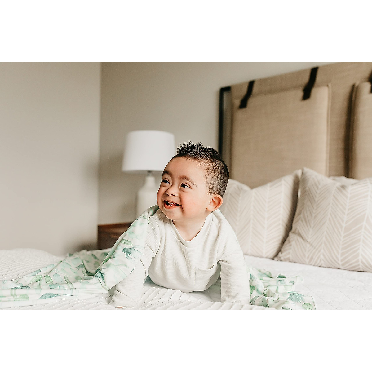 Large Premium Knit Baby Swaddle Receiving Blanket "Desert" by Copper Pearl