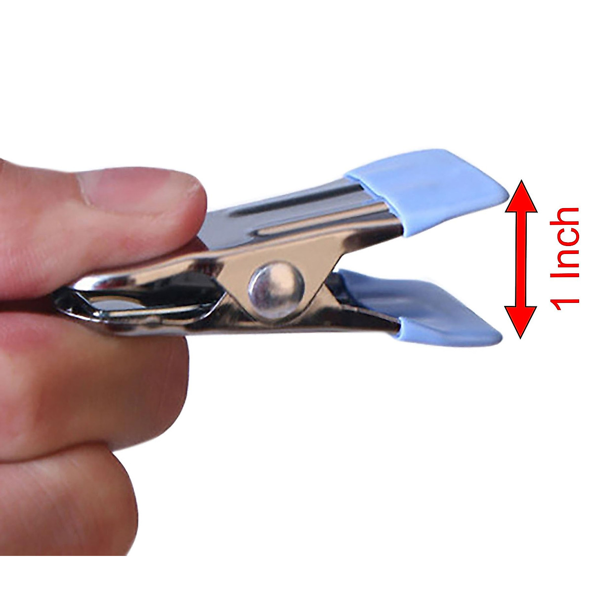 Clothes Pins Clips with Hook, 10 Pcs 2.2 Inch Stainless Steel High Elasticity Good Persistence for Clothes, Wardrobe Hooks, Socks, Hat, Tie (10)