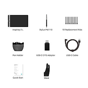 2023 HUION Inspiroy 2 Large Drawing Tablet with Scroll Wheel 3-Set 8 Customized Keys Battery-Free Pen for Art, Design, Sketch, 10x6inch Graphics Tablet Works with Mac, PC/Mobile, Glove Included