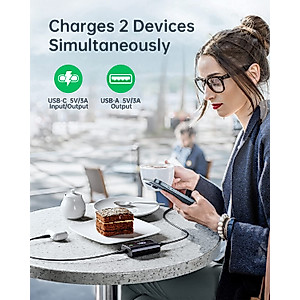 Coolreall Mini Portable Charger, Power Bank 10000mAh with LED Display, 3A USB C (in & Out) Power Bank Fast Charging, Phone Battery Pack Compatible with iPhone 14 13 12 Pro Samsung S22 Google LG etc