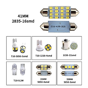 Crynod 42 PCS T10 Car LED License Plate Light Combination Sets, 12V IP68 Waterproof Automobile Dome Lights Replacement, Universal Vehicle Read Light Kit for Car Truck SUV (White Light)