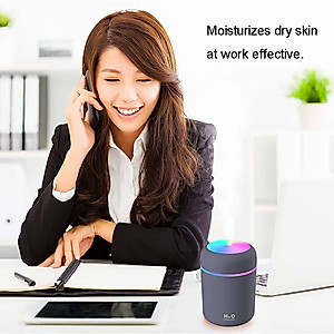 Cool Mini Humidifier, USB Personal Desktop Colorful Cool Mist Humidifiers for Bedroom, Car, Office, etc. Auto Shut-Off, 2 Adjustable Mist Modes, Super Quiet (Navy)