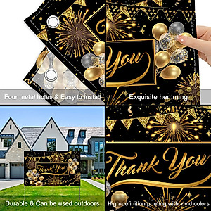 YCUCUEI 72x43inch Black Golden Thank You Backdrop Employee Appreciation Banner Thanks to Staff Teachers Professors Doctor Nurses Party Decorations Photo Booth