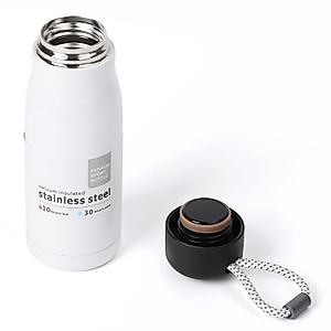 NICEMER Water Bottle, Small Water Bottles, Stainless Steel Insulated Bottle with Strap Lid, Triple-Layered Vacuum Reusable