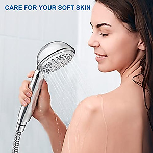 Shower Head, High Pressure 6-Setting Handheld Shower Head, Astomi Chrome Showerhead with 71 Inches Stainless Steel Hose and Adjustable Bracket