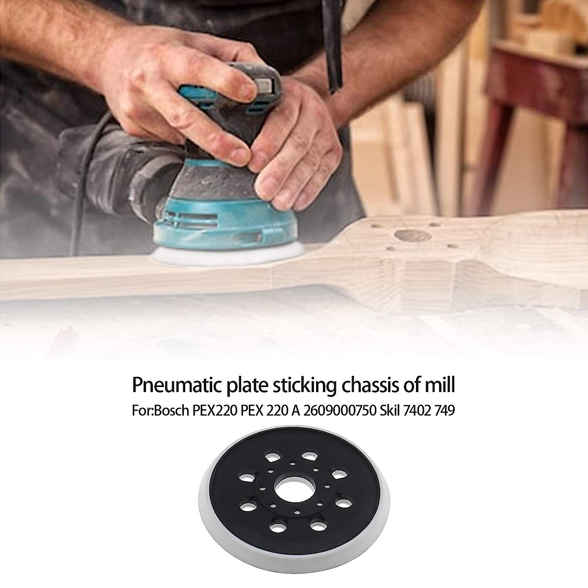 SING F LTD 5Inch/125mm Hook & Loop Sanding Backing Pad Replacement Part Compatible With Bosch PEX220 PEX220A Skil 7402 7490 2609000750