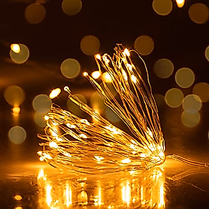 koopower 2X 50 LED Orange Battery Operated Fairy Lights with Remote Control 16ft Christmas Lights for Tree, Thanksgiving, Garden, Wedding, Bedroom Outdoor Decoration