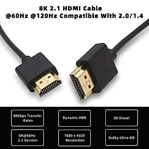 SZRMCC 8k HDMI 2.1 Cable HDMI Left Angle to HDMI Right Angle Coiled Cable High Speed Soft Cable for Z Cam E2 Portkeys BM5 Atomos Shinobi Ninjav V Monitor Sony Canon Camera