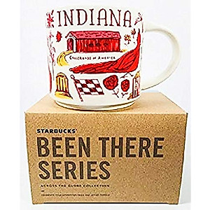 Starbucks Indiana Ceramic Mug Been There Series Across the Globe Collection, 14 ounces