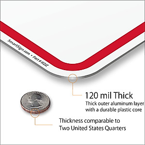 SmartSign 12 x 18 inch “FDC” Fire Department Connection Metal Sign with Down Arrow, 120 mil Aluminum Composite, 3M Engineer Grade Reflective Aluminum, Red and White, Made in USA