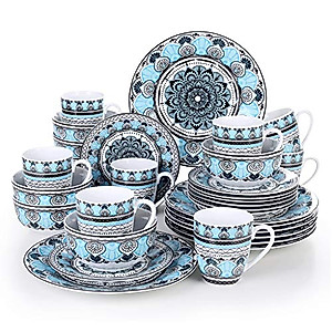 TBGFPO 32-Piece Ceramic Porcelain Dinner Plate Tableware Set with Dinner Plate,Dessert Plate,Cereal Bowl,380ml Mug Set