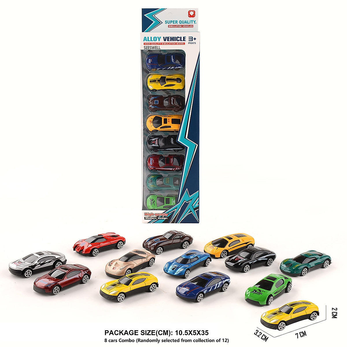 Die-cast Alloy Vehicle Cars, Set of 8 Diecast Toy Vehicles, Great Collectable for All Ages, Alloy Toy Cars