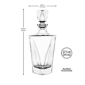 Glaver's Whiskey Decanter, Old Fasioned Twisted Decanter, Crystal Liquor Decanter,For Bourbon and Scotch. Holiday Gift for Men, Him, Dad | 25 OZ.