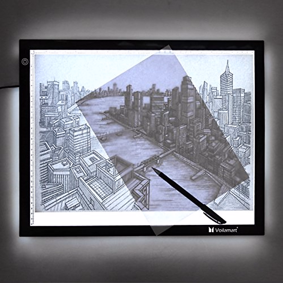 Voilamart A3 Portable Tracing Light Box, Ultra-Thin LED Light Board, Sketch Drawing Light Pad, Dimmable Brightness Light Board, 3-Level Artists Light Box with Carry Bag for Drawing Sketching Animation