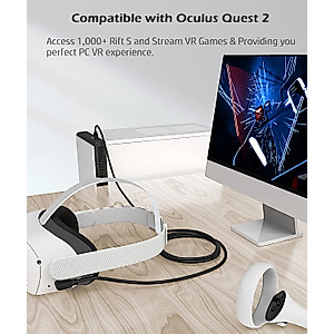 VOKOO Link Cable Compatible with Meta/Oculus Quest 3 Accessories, USB C 3.2 Gen1 High Speed Data Transfer & Fast Charging Cable, 16ft