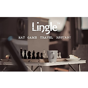 Lingle 15 Inch Travel Wooden Folding Chess Set w/ 3 Inch Kh Chess Pieces-Mahogany & Maple Inlay Board Games/Muslim Friendly