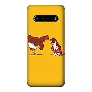 R1093 Rooster and Cat Joke Case Cover for LG V60 ThinQ 5G