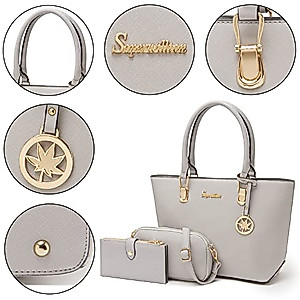 Soperwillton Women Handbags Wallet Tote Bag Shoulder Bag Top Handle Satchel 3pcs Purse Set
