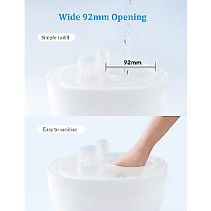 2.5 L Small Humidifiers for Bedroom Kids, Nursery, 26dB Quiet Ultrasonic Cool Mist Humidifiers for Baby, 3-IN-1 Air Humidifier with Essential Oils, Easy Clean, Night Light, Plant, Auto Shut-Off, 30H