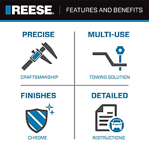 Reese Towpower 74309 Interchangable 1 7/8", 2", 2 5/16" Hitch Ball Kit, Chrome