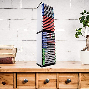 Games Storage Tower, Video Game Storage, Video Game Organizers and Storage for PS4, PS5, Xbox Series X, Nintendo Switch, 36 Game/DVD Rack