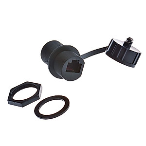 Anmbest 5PCS Panel Mounting RJ45 Waterproof Cat5/5e/6 8P8C Connector Ethernet LAN Cable Connector Double Head Coupler Adapter Female to Female with Waterproof/Dust Cap