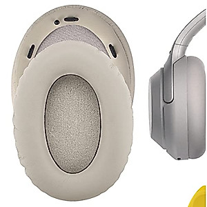 Geekria QuickFit Replacement Ear Pads for Sony WH-1000XM3 Headphones Ear Cushions, Headset Earpads, Ear Cups Repair Parts (Silver)