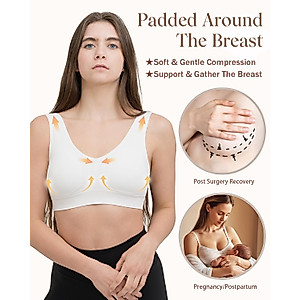 Coobie Seamless Comfort Bra,White,X-Large