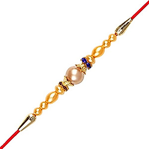 CHERKRAFT Pearl Rakhi for Brother Simple Rakhi for Small Bro Bhai Thread Bracelet Raksha Bandhan