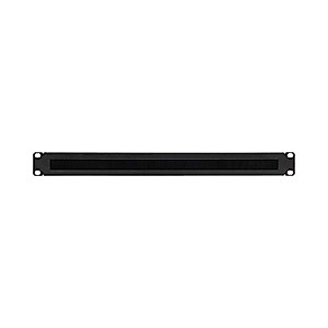 NavePoint 1U Rack Mount Cable Management Panel with Tidy Brush Slot for Cable Entry for 19-Inch Rack Or Cabinet Black